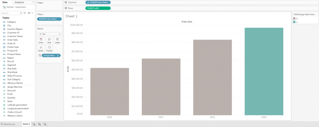 Tableau Design - Dynamic Year over Year Colours – CoffeePowered
